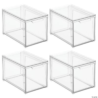 mDesign Plastic Stackable Bathroom Storage Organizer with Drawer, 4 ...