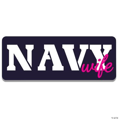 Magnet Me Up Navy Wife Magnet Decal, 3x8 Inches Navy Blue, Pink and ...