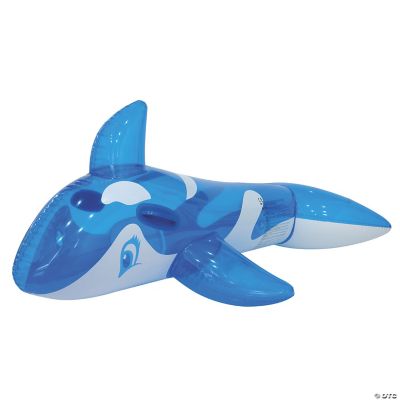 Pool Central 57" Blue and White Whale Ride-On Pool Float