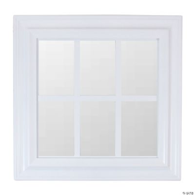 Northlight 17.5" White Mullions Windowpane Square Wall Mirror ...