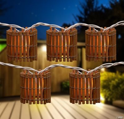 Northlight 10-Count Brown Tropical Bamboo Outdoor Patio String Light ...
