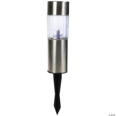 Northlight Set of 6 Silver Solar Powered LED Pathway Markers 10 ...