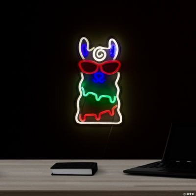 Northlight 15" Groovy White Alpaca with Red Sunglasses LED Lighted Wall ...