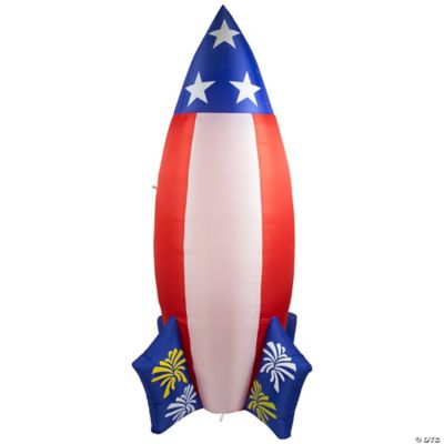 Northlight 8' Inflatable LED Lighted 4th of July Americana Rocket ...