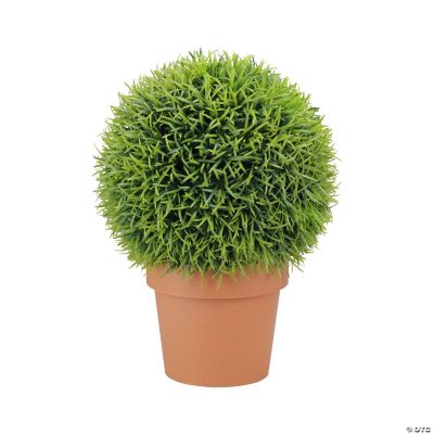 Northlight 18" Potted Two-Tone Artificial Pine Ball Topiary Plant ...