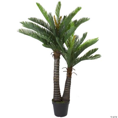 Northlight 5' Potted Two Tone Green Cycas Artificial Floor Plant ...