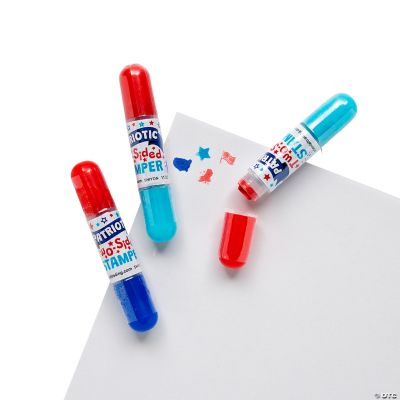 Bulk 48 Pc. Mini Patriotic Two-Sided Stampers