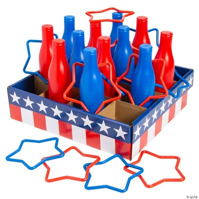15 1/2" x 9 3/4" Patriotic Red, White & Blue Star Ring Toss Game - 25 ...