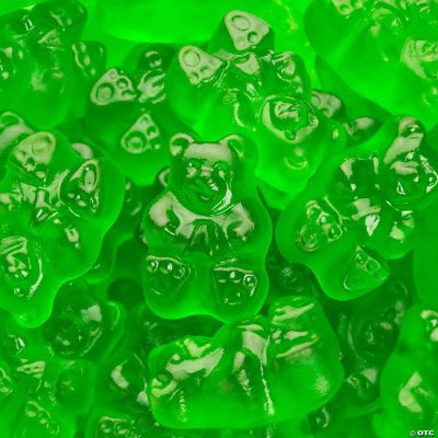 100 Pcs Green Apple Candy Gummi Bears (1 lb) | Oriental Trading