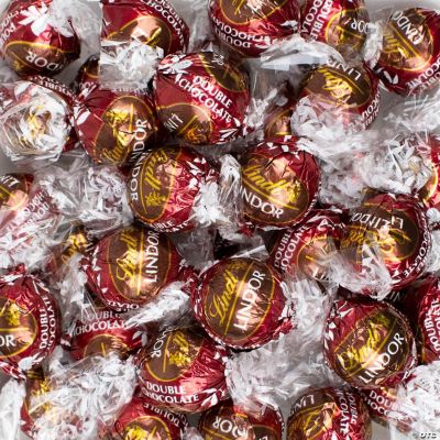 27 Pcs Maroon Candy Lindor Double Chocolate Truffles by Lindt (12oz)