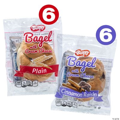 Burry Individually Wrapped Plain and Cinnamon Raisin Bagel w/ Cream ...