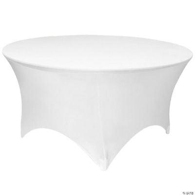 GW Linens White 5 ft. Round Spandex Tablecloth Fitted Stretch Table ...