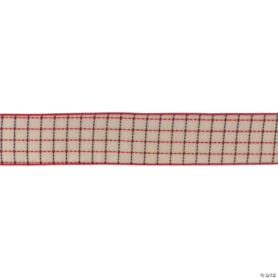 Green and Red Criss Cross Wired Ribbon (Set of 3)
