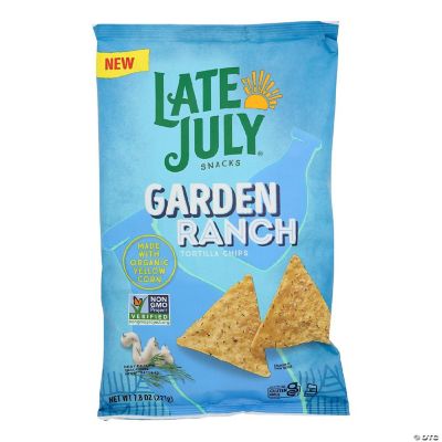 Late July Snacks, Tortilla Chips Garden Ranch 7.8 oz, Pack of 12 ...