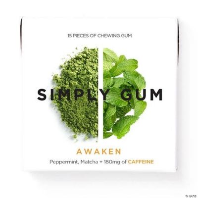 Simply Gum - Gum Awaken Caffeine - Case of 12-15 CT