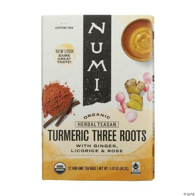 Numi Tea - Organic - Turmeric - Three Roots - 12 Bags - Case of 6