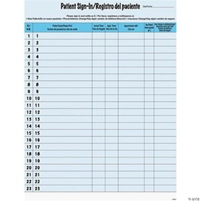 Tabbies TAB14541 Patient Sign-in Label Form, Blue | Oriental Trading