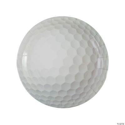 9 1/4" Golf Party Golf Ball Round Paper Dinner Plates - 8 Ct.