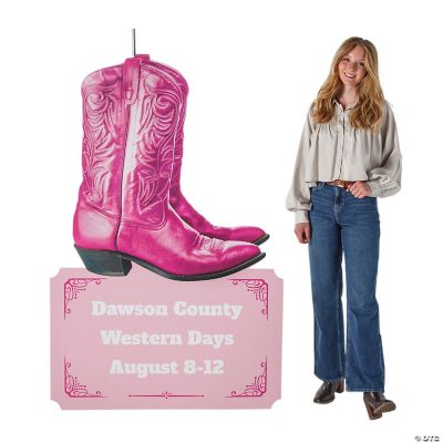 45" x 62" Personalized Cowgirl Boot Cardboard Cutout Stand-Up ...