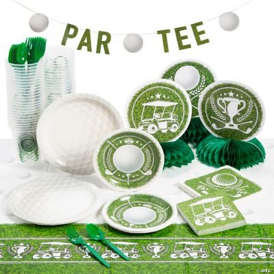 217 Pc. Golf Party Disposable Tableware Kit for 24 Guests