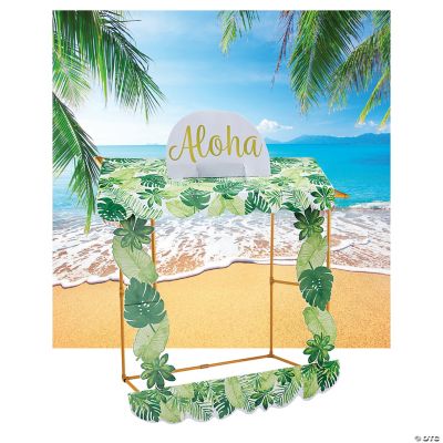 Aloha Beach Luau Backdrop & Tabletop Hut Decorating Kit – 7 Pc ...
