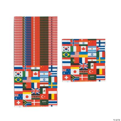 6 1/2" Bulk 144 Pc. Flags of All Nations Disposable Luncheon Napkins ...