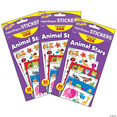 TREND Animal Stars superShapes Stickers-Large Variety Pack, 408 Per ...