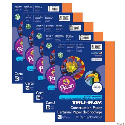 Tru-Ray Construction Paper, Electric Orange, 9" Proper 12", 50 Sheets ...
