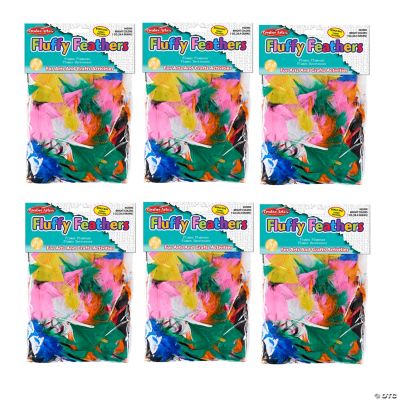Charles Leonard Bright Hues Fluffy Turkey Feathers, 1 oz Per Pack, 6 ...