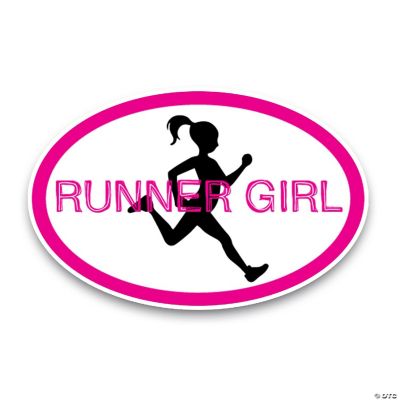 Magnet Me Up Runner Girl Pink Oval Magnet Decal, 4x6 Inches, Heavy Duty ...