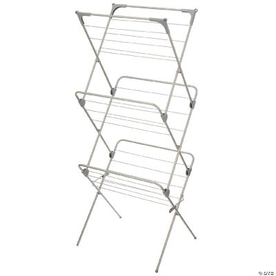 mDesign Tall Metal Foldable Laundry Clothes Drying Rack Hanger Stand ...