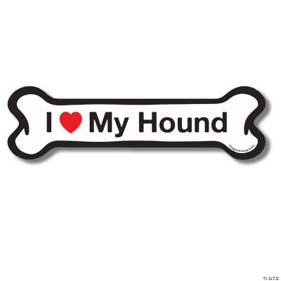 Magnet Me Up I Love My Hound Dog Bone Magnet Decal, 2x7 Inches, Heavy ...