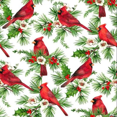 Cardinal Christmas Cardinals Cotton Fabric by Northcott by the yard
