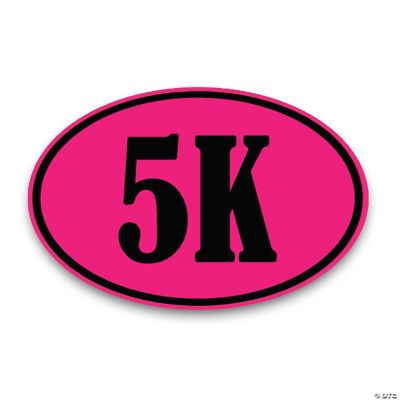 Magnet Me Up 5K Marathon Pink and Black Oval Magnet Decal, 4x6 Inches ...