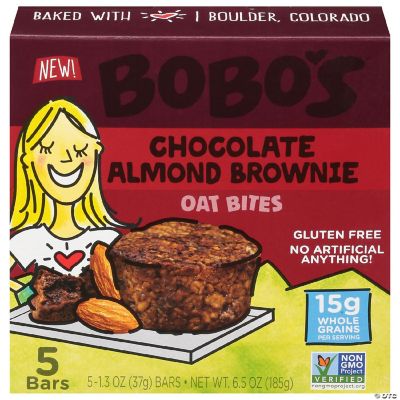Bobo's Oat Bars - Oat Bite Chocolate Almond Brownie - Case of 6-5/1.3 OZ