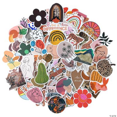 Wrapables Waterproof Vinyl Stickers for Water Bottles, Laptops, 100pcs ...