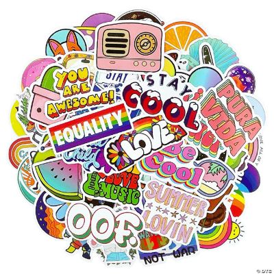 Wrapables Waterproof Vinyl Stickers for Water Bottles, Laptops 100pcs ...