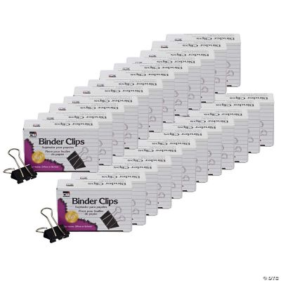 Charles Leonard Binder Clips, Medium, 5/8" Capacity, 12 Per Box, 24 ...