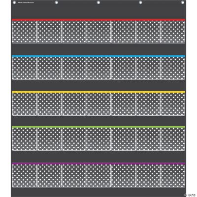 Teacher Created Resources Black Polka Dots Storage Pocket Chart ...