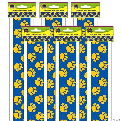 Teacher Created Resources Blue with Gold Paw Prints Border Trim, 35 ...
