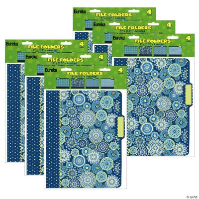 Eureka Blue Harmony File Folders, 4 Per Pack, 6 Packs