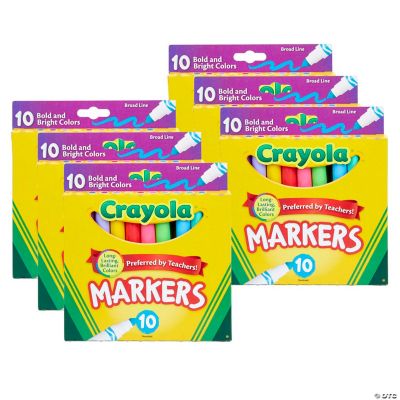 Crayola Broad Line Markers, Bold & Bright Colors, 10 Per Pack, 6 Packs ...