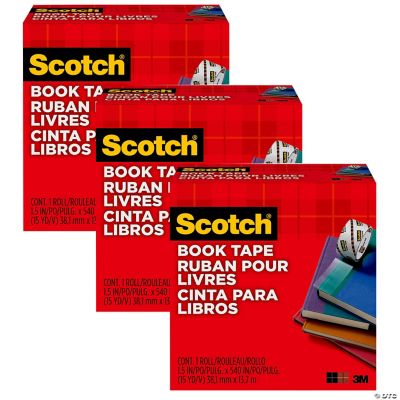 Scotch Book Tape, 1-1/2 in x 15 yd Per Rolls, 3 Rolls | Oriental Trading