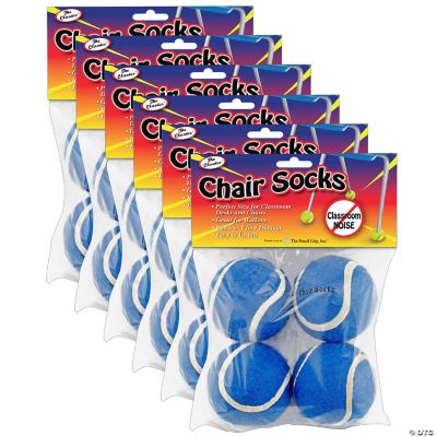 The Pencil Grip Chair Socks, Blue, 4 Per Pack, 6 Packs | Oriental Trading