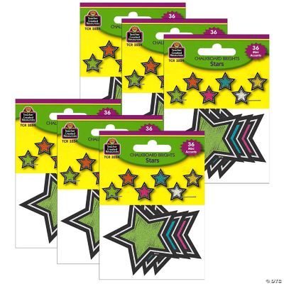 Teacher Created Resources Chalkboard Brights Stars Mini Accents, 36 Per ...