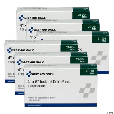 First Aid Only Instant Cold Pack, 4" x 5", Pack of 6 | Oriental Trading