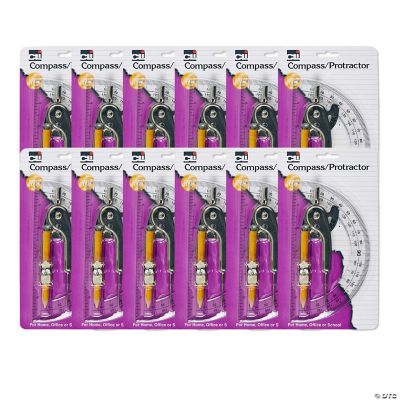 Charles Leonard Ball Bearing Compass & 6 Inch Protractor Combo Set, 12 ...