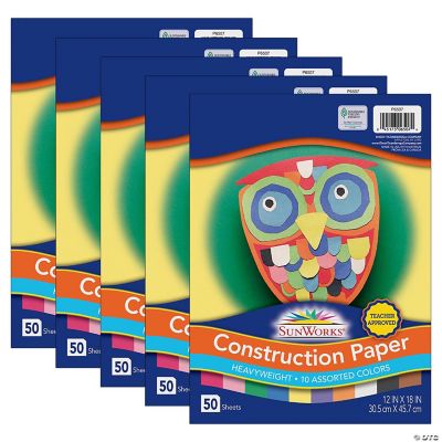 Prang Construction Paper, 10 Assorted Colors, 12" x 18", 50 Sheets Per ...