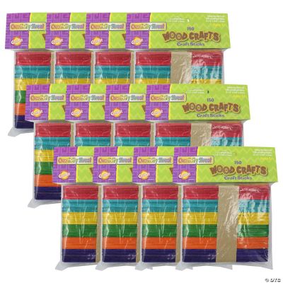 Creativity Street Regular Craft Sticks, Bright Hues Assorted, 4 1/2" x ...