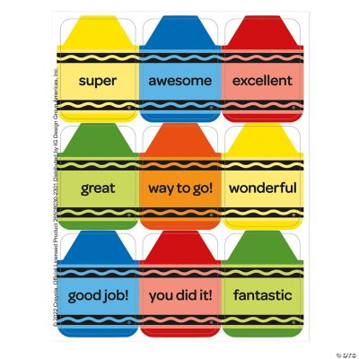 Eureka Crayola Giant Stickers, 36 Per Pack, 12 Packs | Oriental Trading
